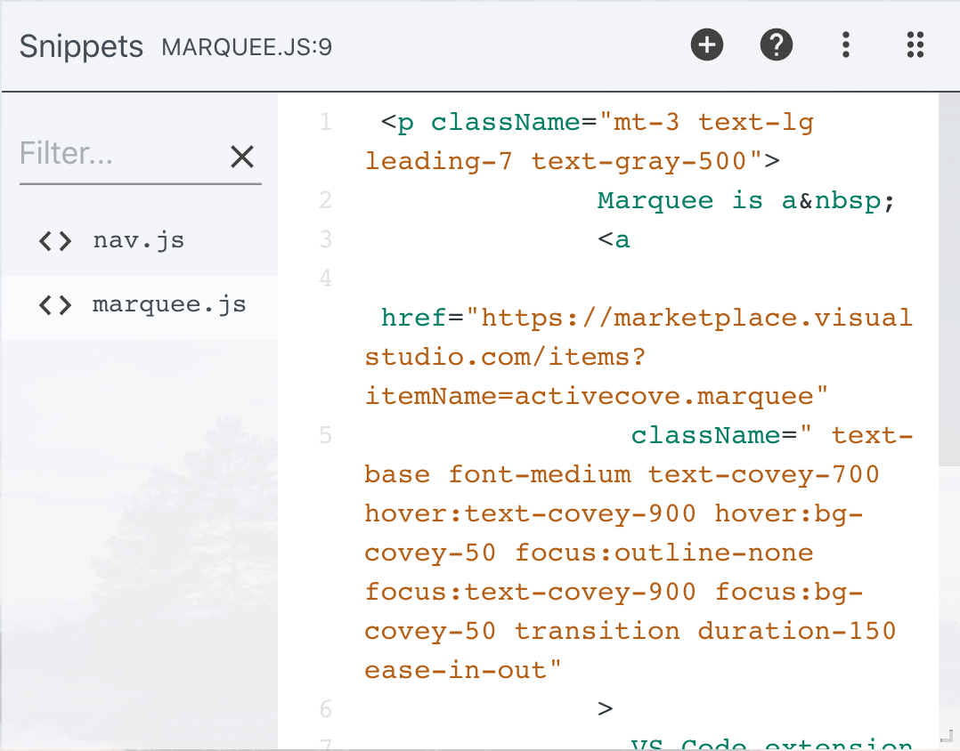 Marquee VS Code Extension
